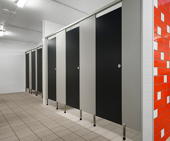 Toilet Cubicle System - High pressure laminate cubicle | Dutco Tennant