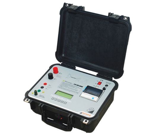 Contact resistance meter computes micro-ohm values under live switchyards